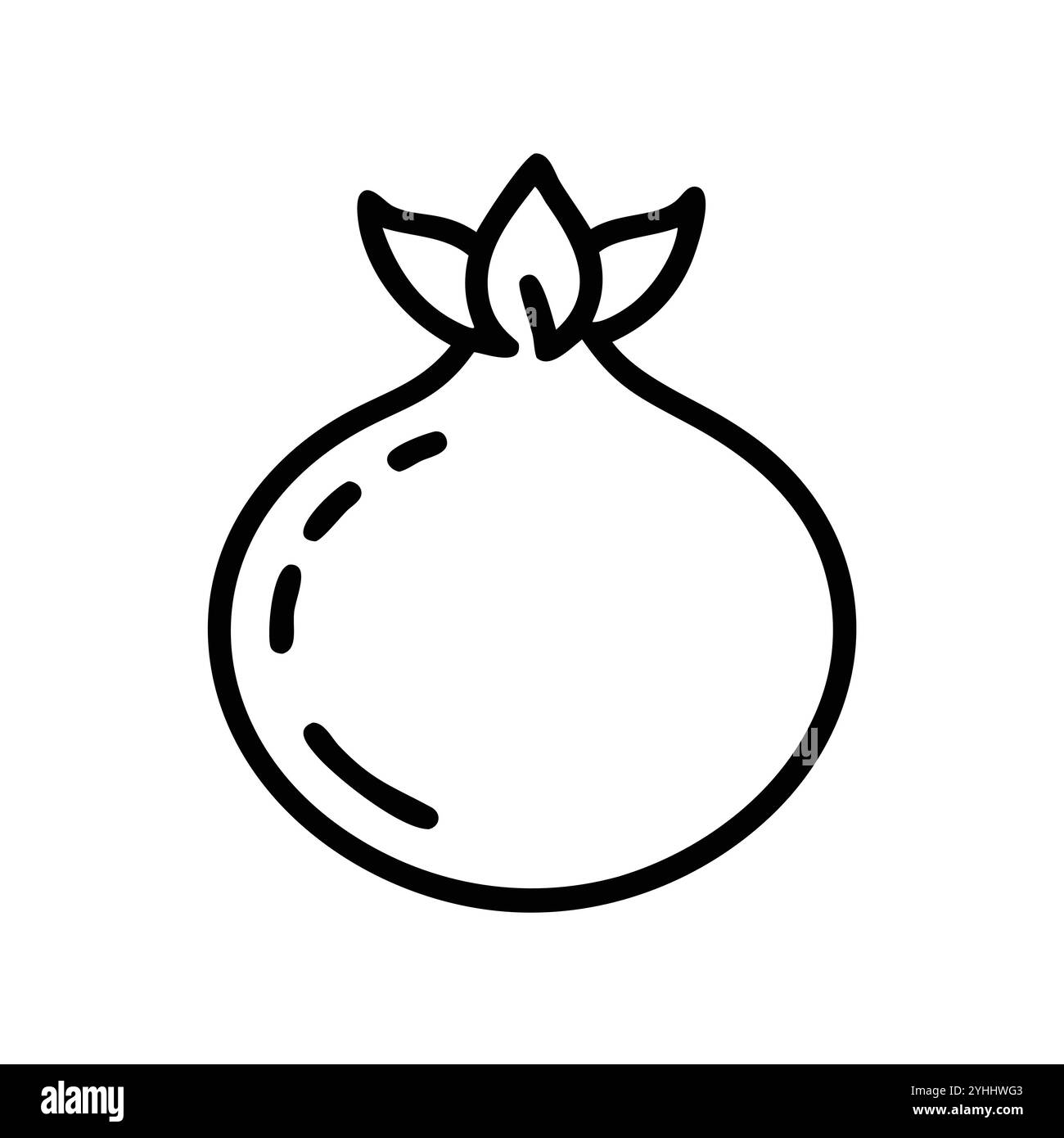 simple vector illustration of a pomegranate, in a simple and clean ...