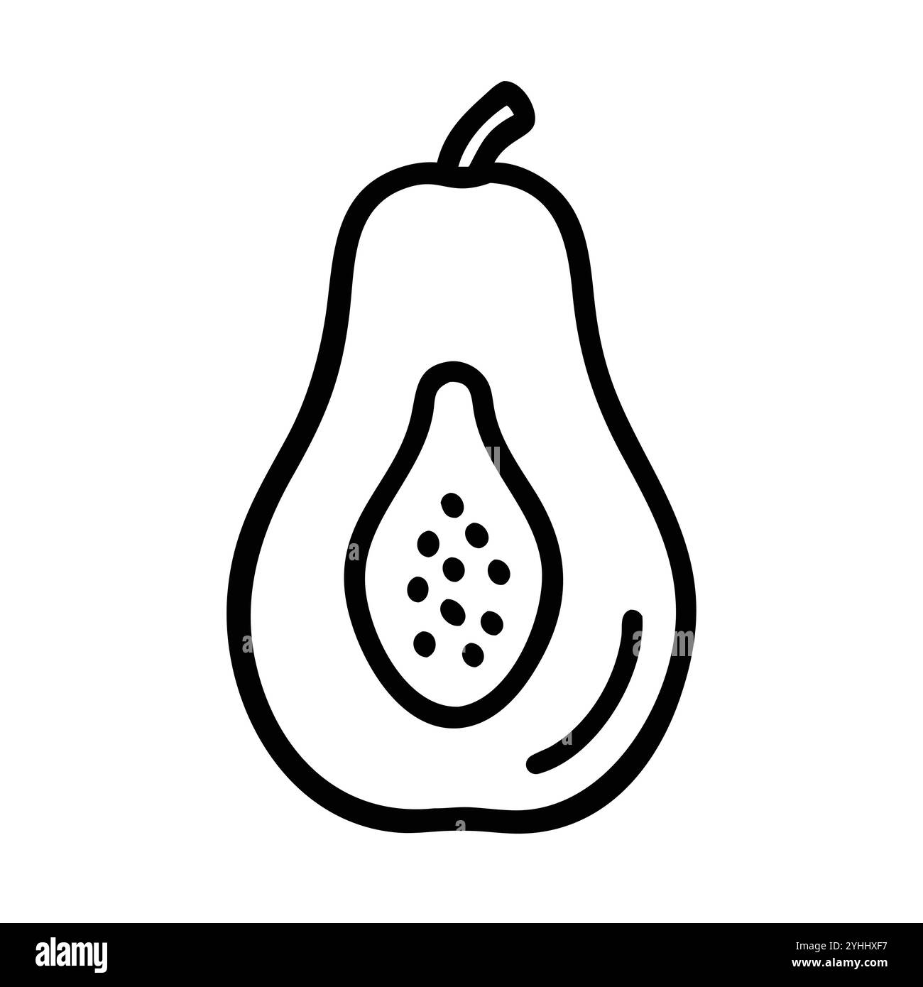simple vector illustration of a papaya, in a simple and clean style ...