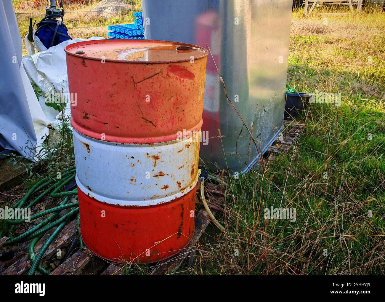 barrel used in the chemical industry filled with chemical and hazardous ...