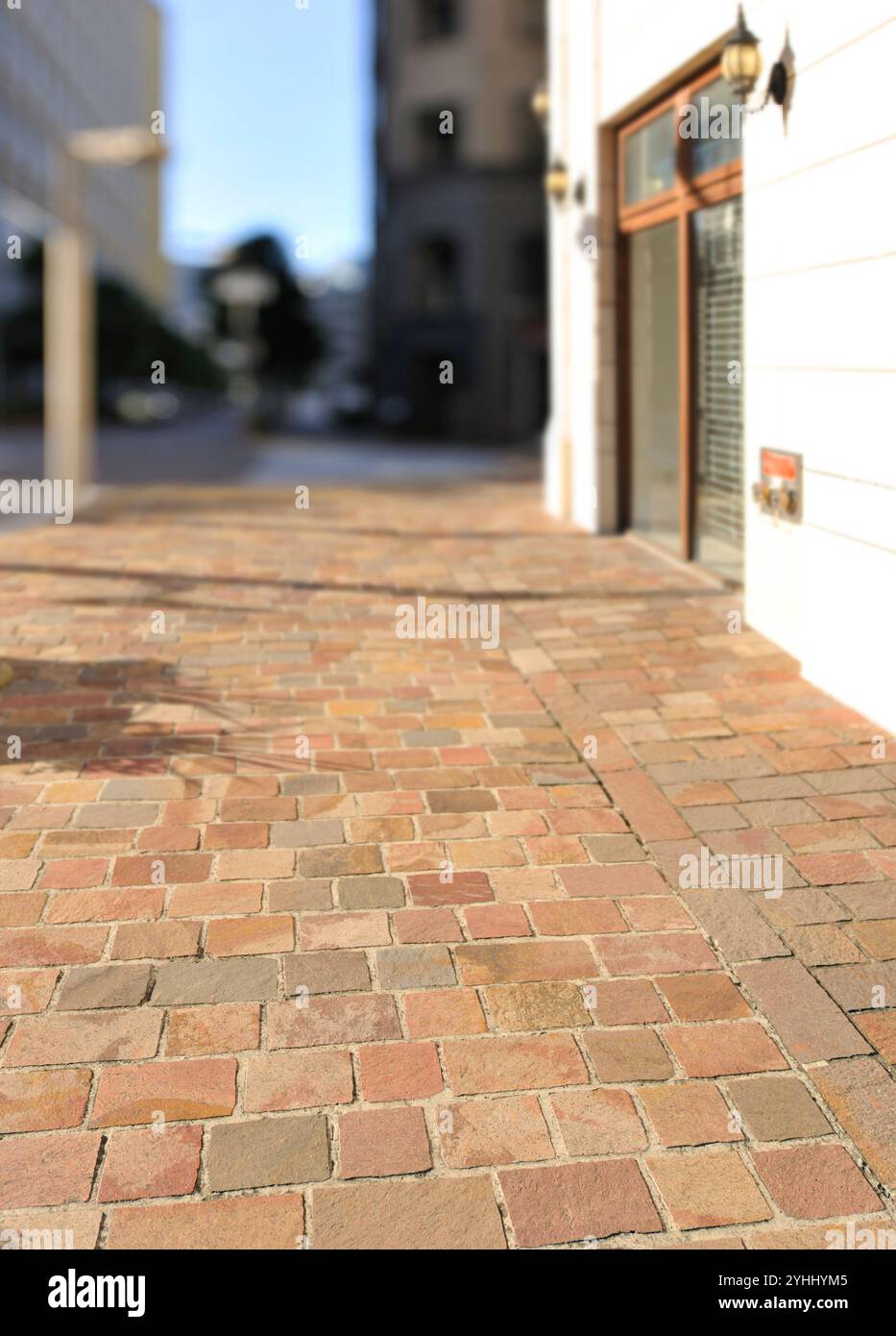 Brick pavement in Italian town Stock Photo - Alamy