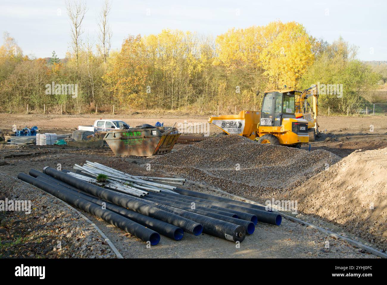 Earth mover son a construction site Stock Photo - Alamy