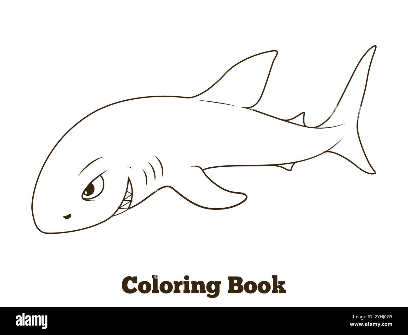 Coloring book shark cartoon educational Stock Vector Image & Art - Alamy