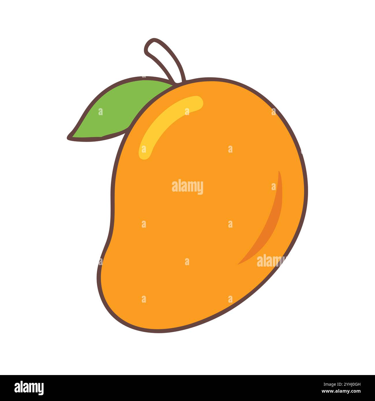 simple vector illustration of a mango, in a simple and clean style ...