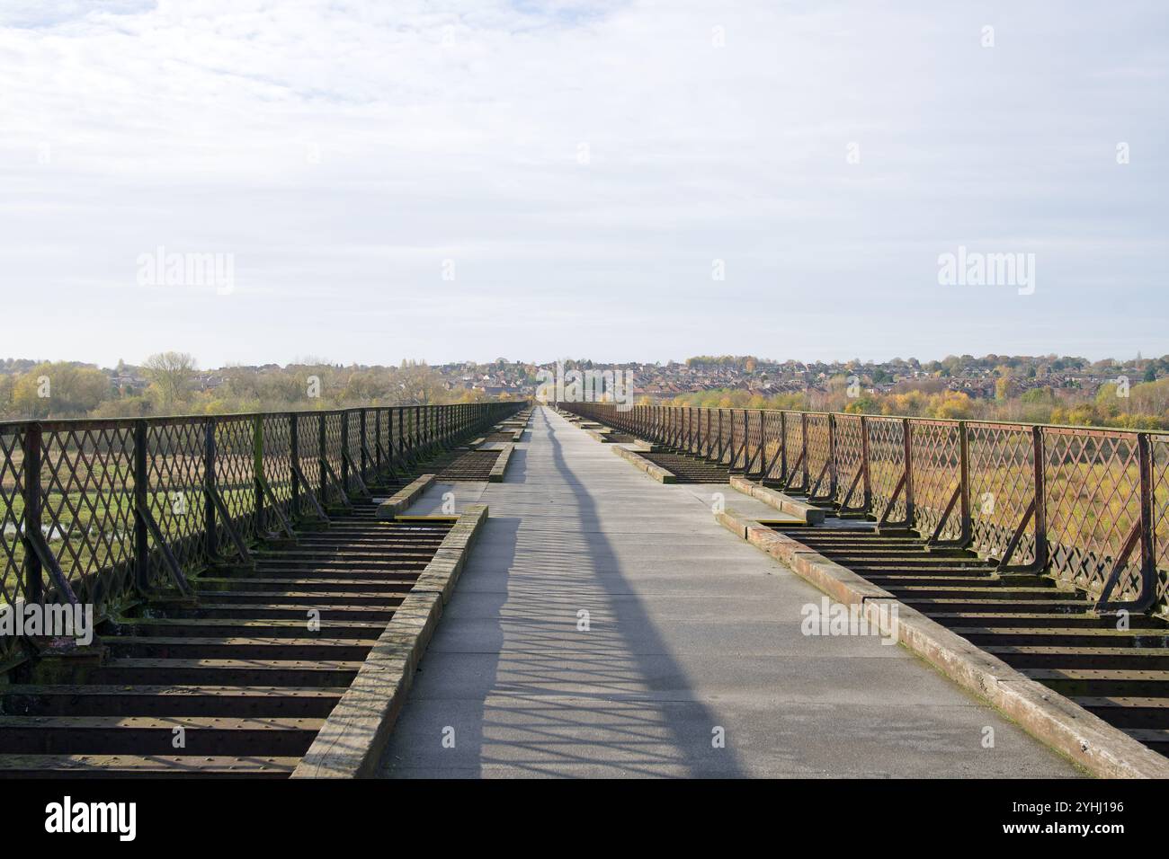 Wide angle view of Bennerley viaduct, an old Victorian bridge near ...