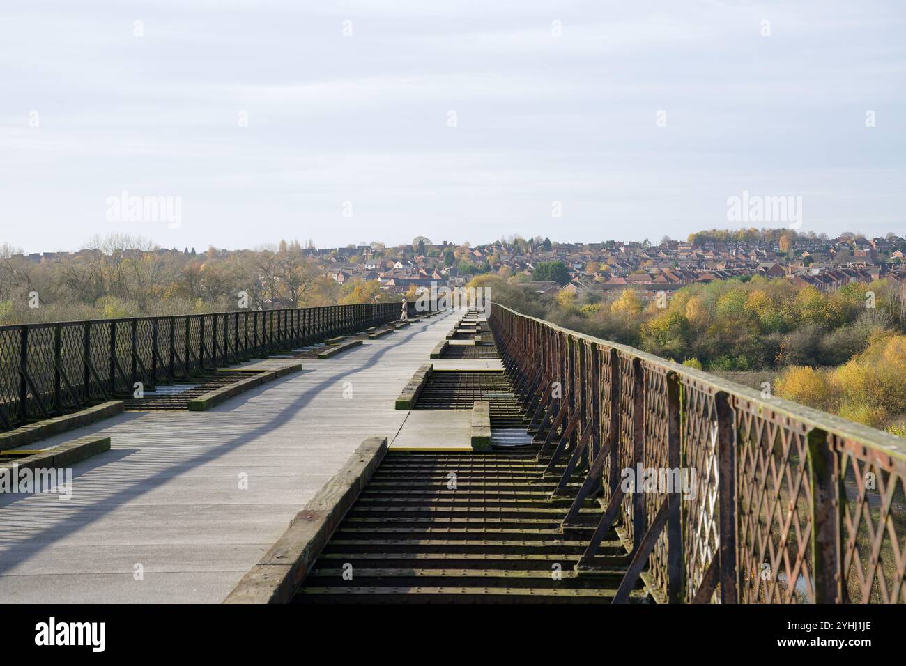 Wide angle view of Bennerley viaduct, an old Victorian bridge near ...