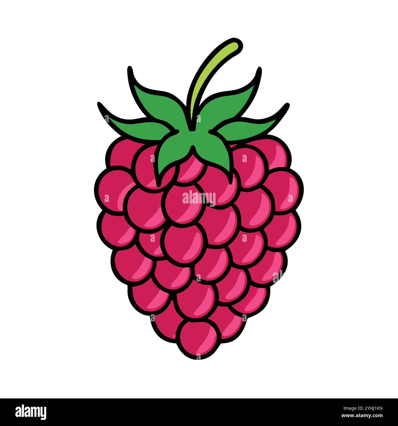 simple vector illustration of a raspberry, in a simple and clean style ...