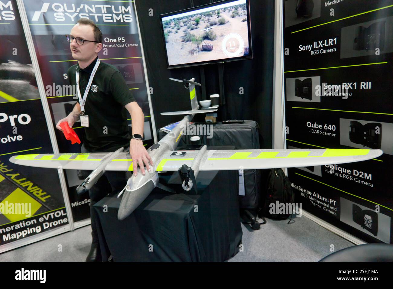 Quantum Systems Stand at Drone X 2024, ExCel, London. Showing their ...