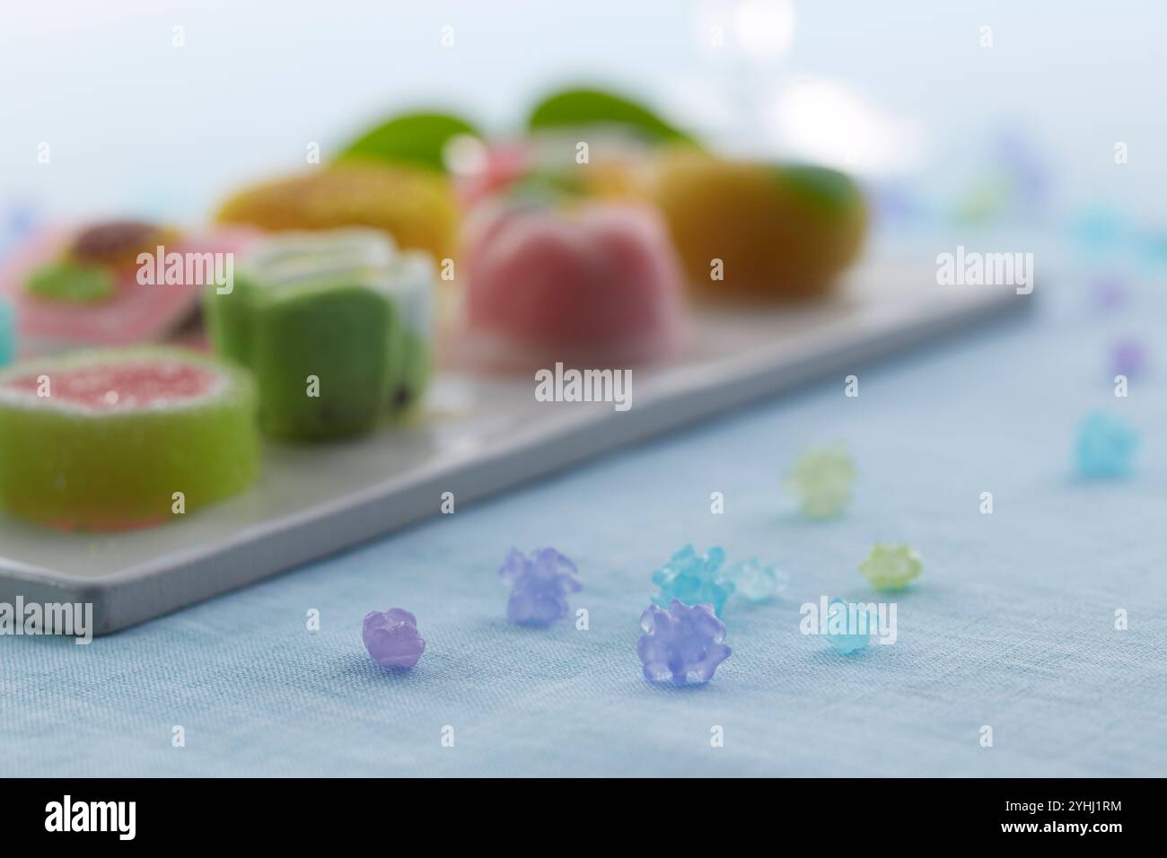 Pastel-coloured Japanese sweets and kompeito Stock Photo - Alamy