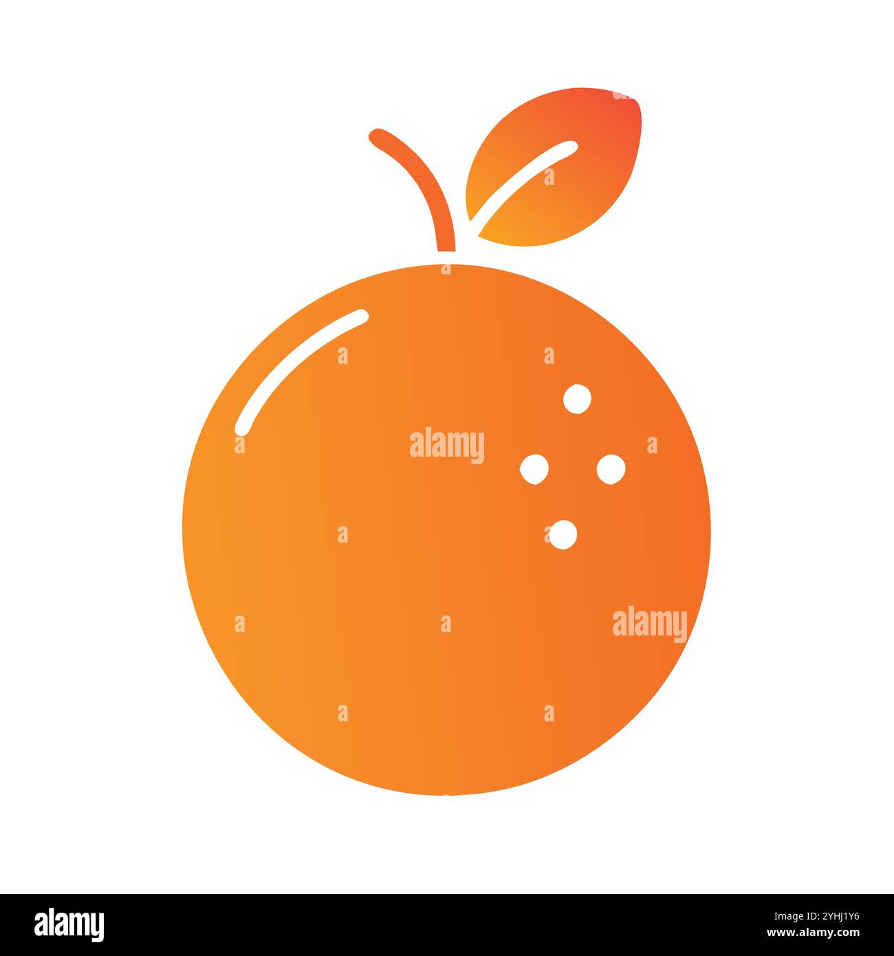 simple vector illustration of a orange, in a simple and clean style ...
