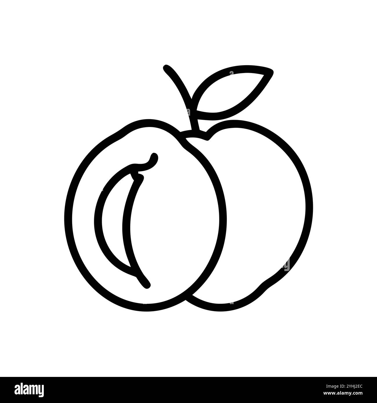 simple vector illustration of a peach, in a simple and clean style ...