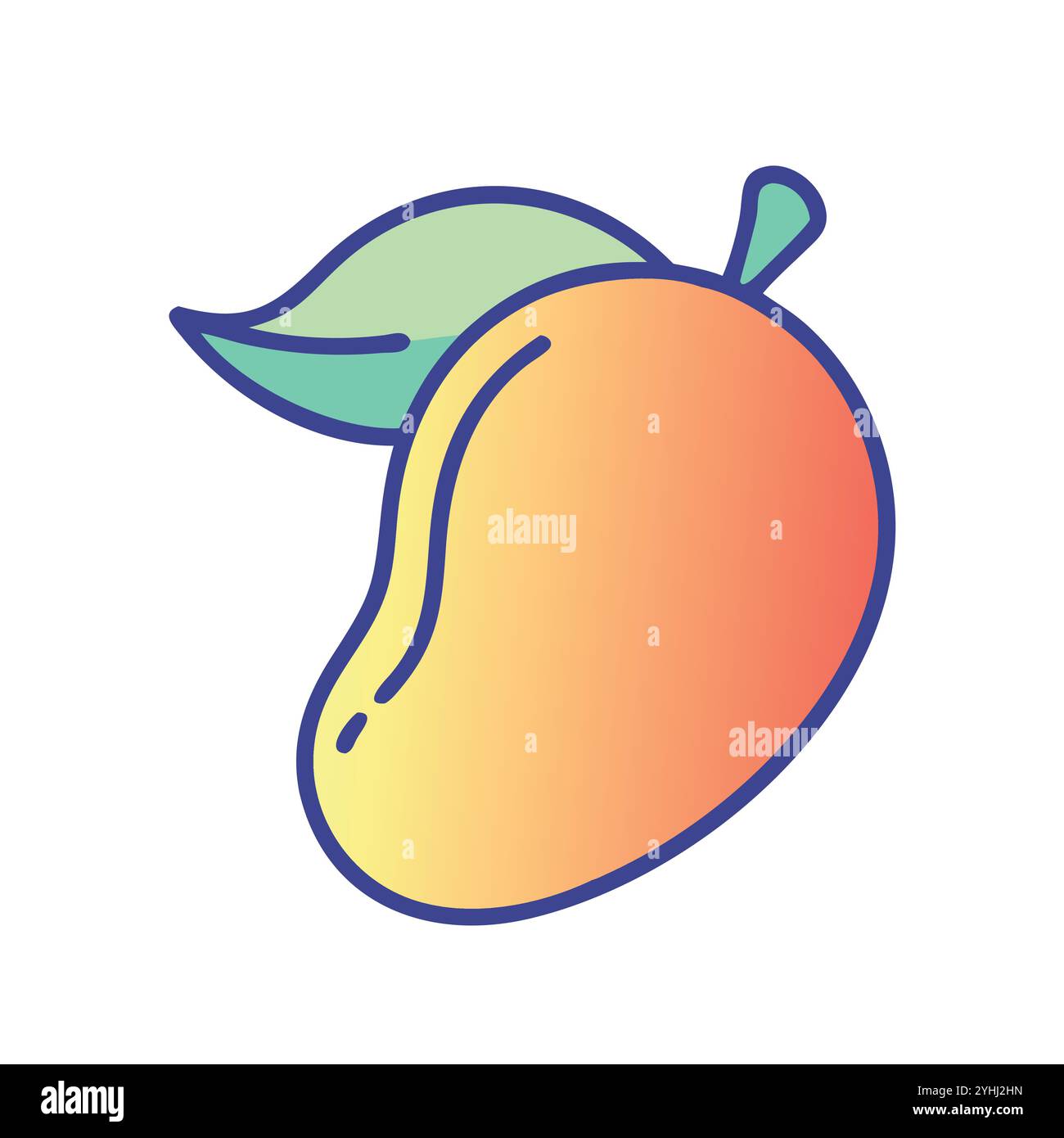 simple vector illustration of a mango, in a simple and clean style ...