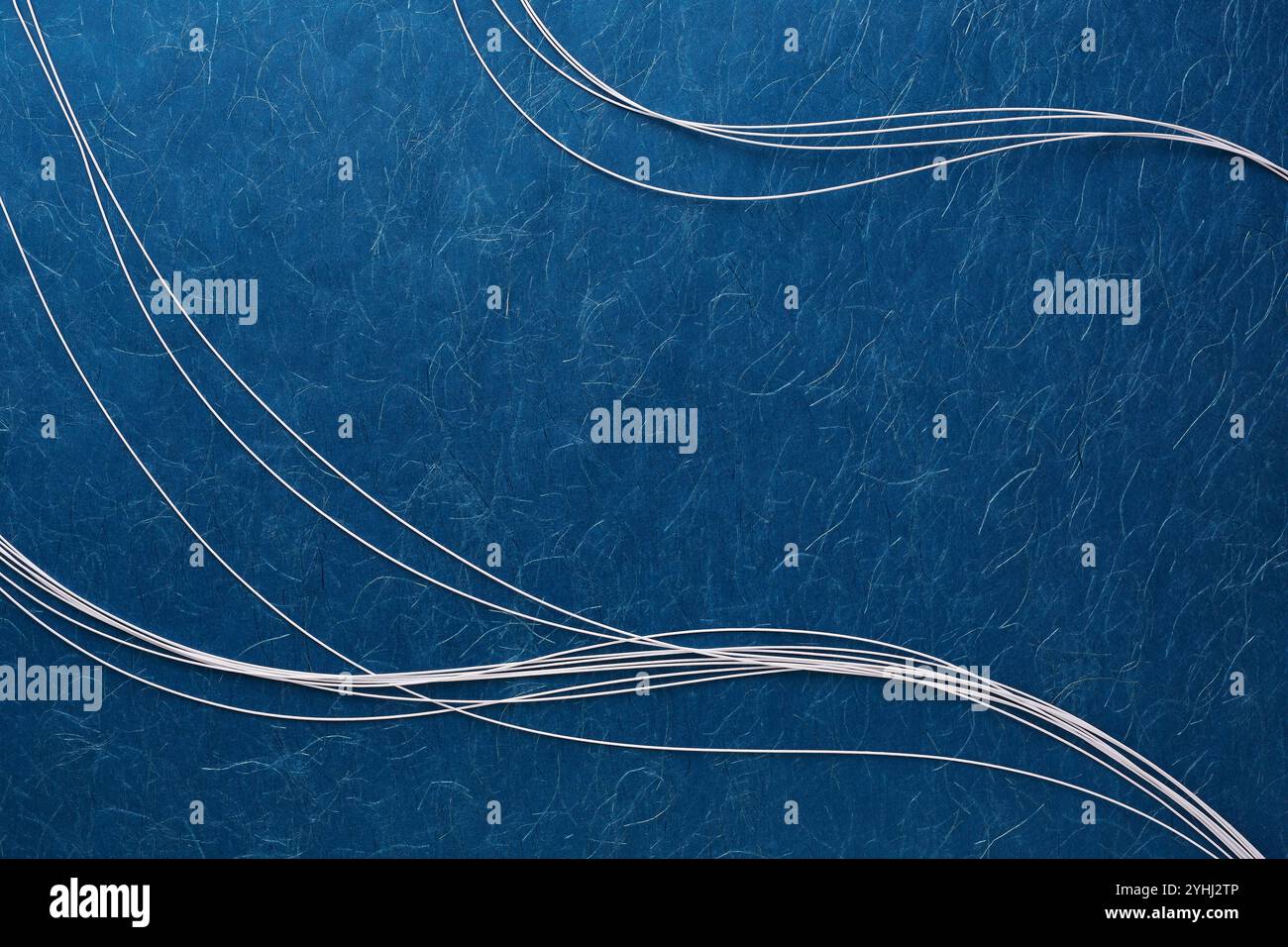 Dark blue Japanese paper and white mizuhiki Stock Photo - Alamy