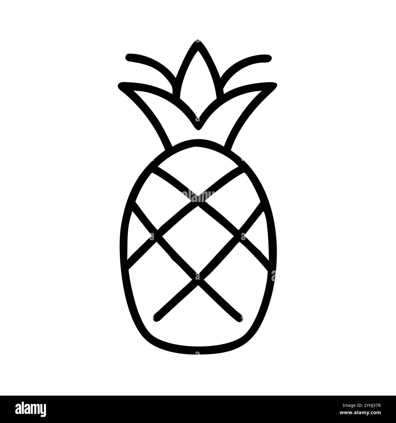 simple vector illustration of a pineapple, in a simple and clean style ...