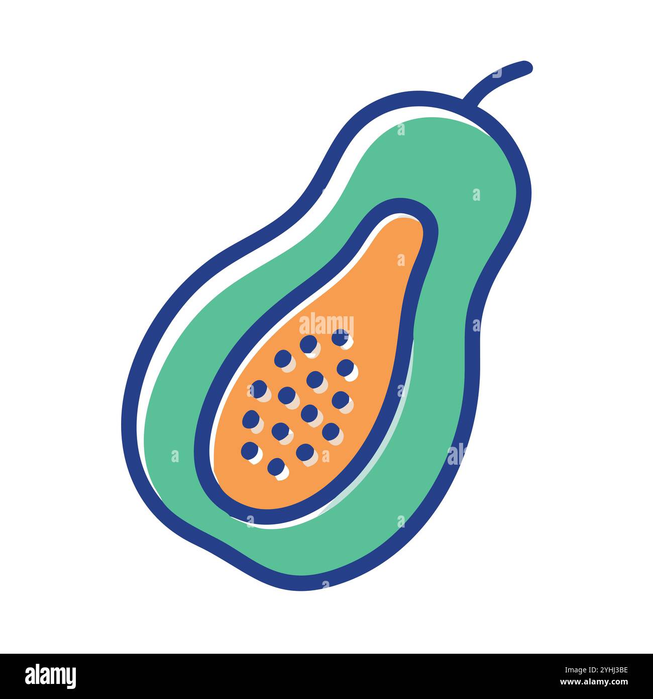 simple vector illustration of a papaya, in a simple and clean style ...
