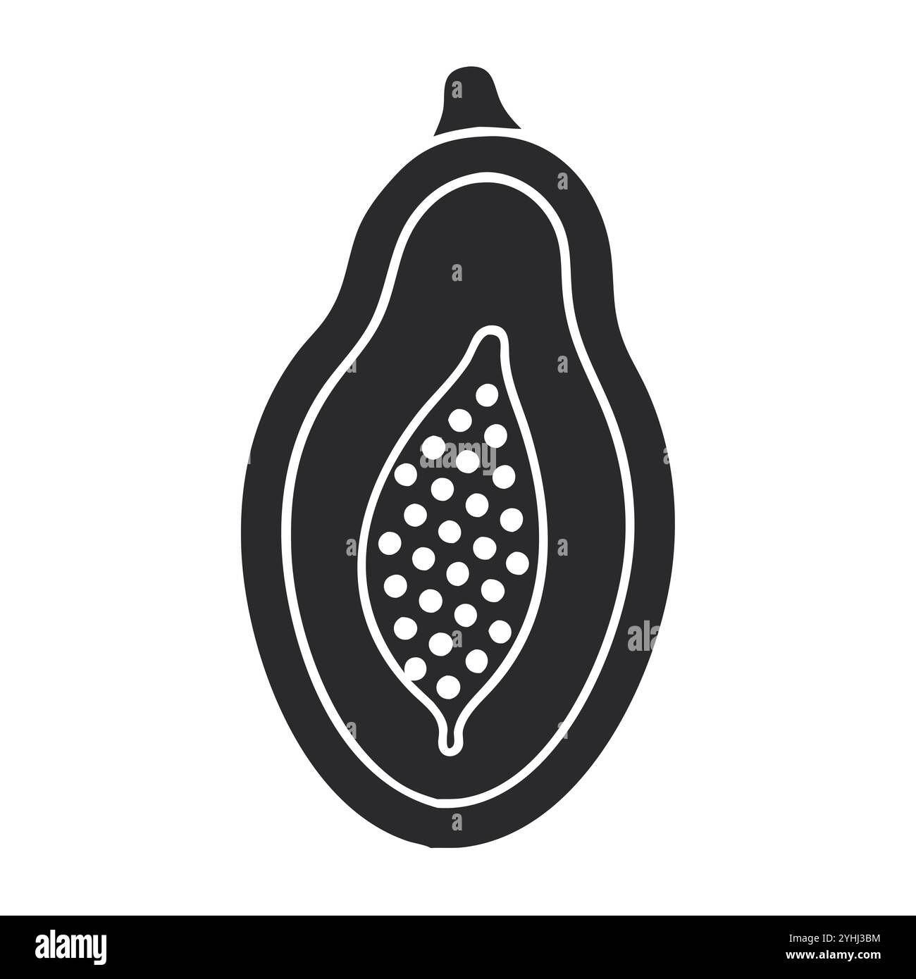 simple vector illustration of a papaya, in a simple and clean style ...
