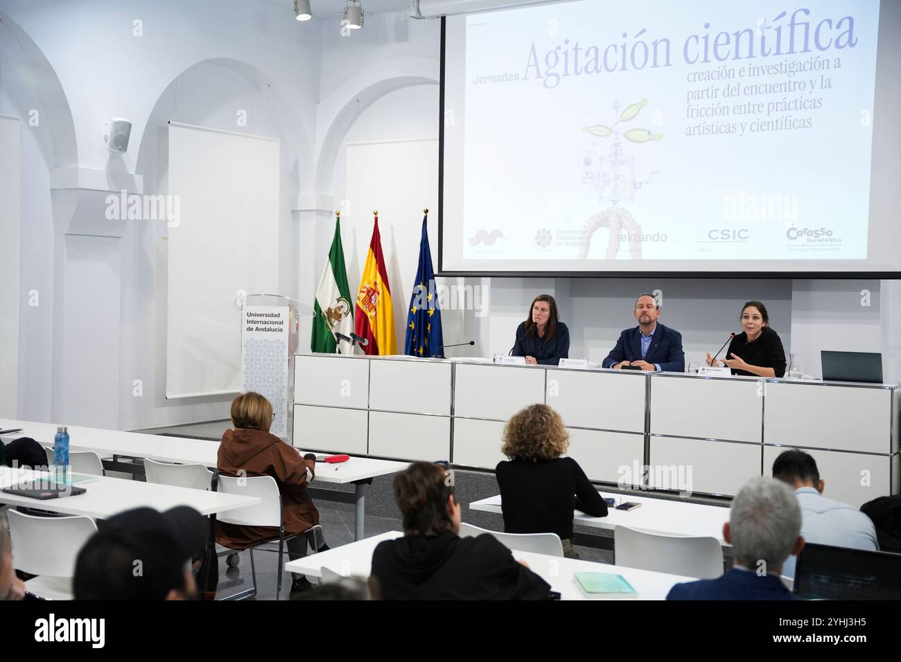 (L-R) The representative of the Daniel and Nina Carasso Foundation ...