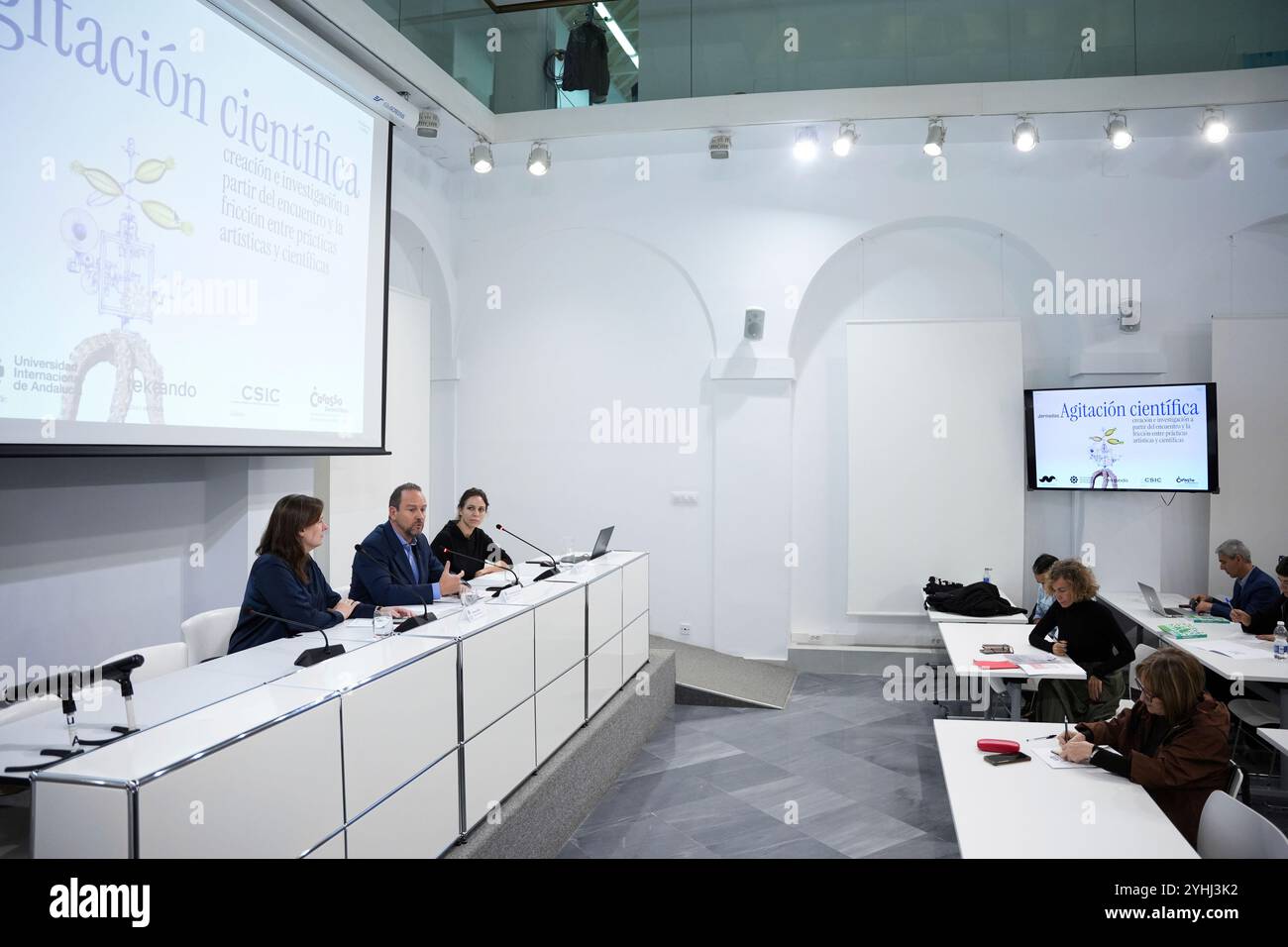(L-R) The representative of the Daniel and Nina Carasso Foundation ...