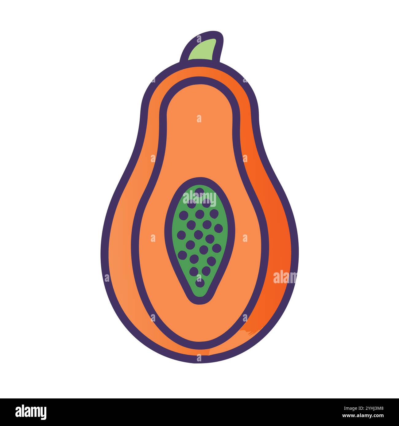 simple vector illustration of a papaya, in a simple and clean style ...