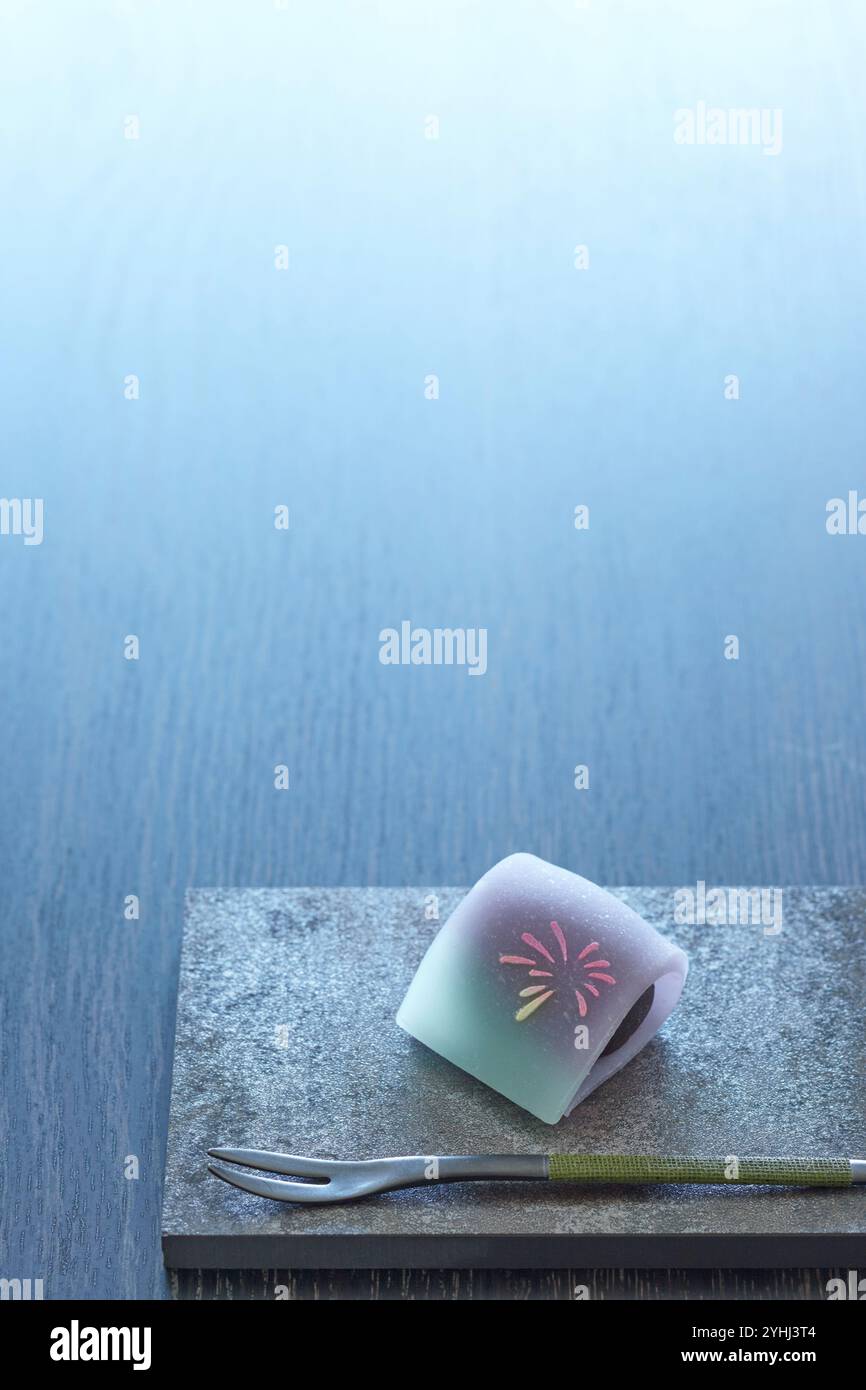 Japanese sweets on a square dish Stock Photo - Alamy