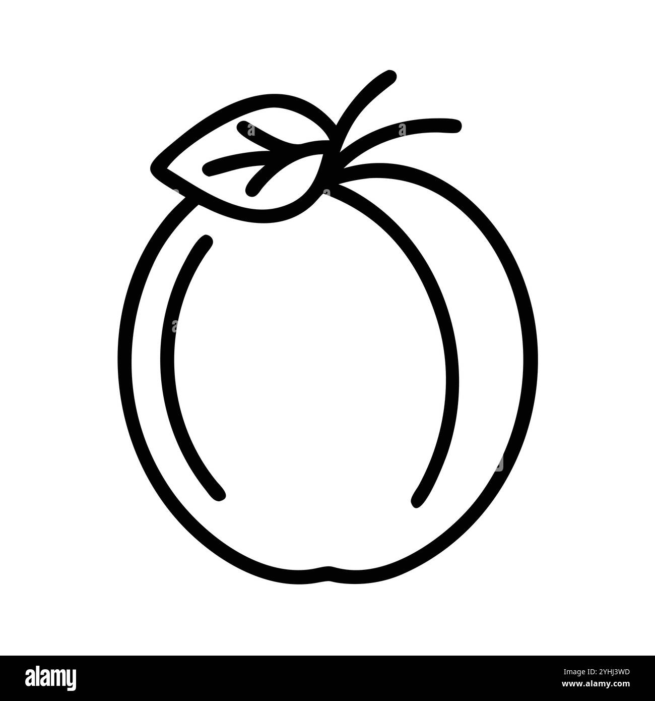 simple vector illustration of a peach, in a simple and clean style ...