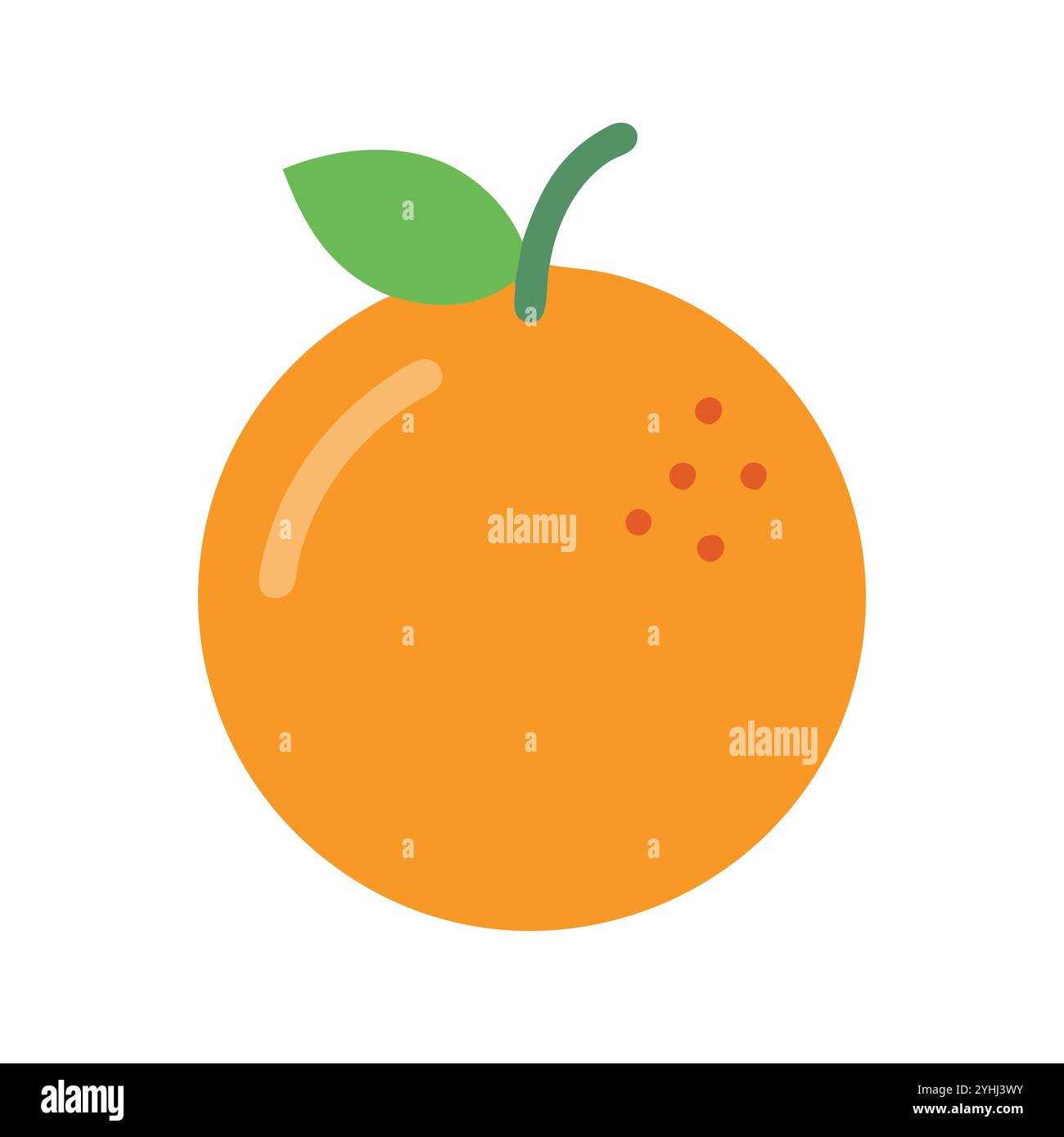 simple vector illustration of a orange, in a simple and clean style ...