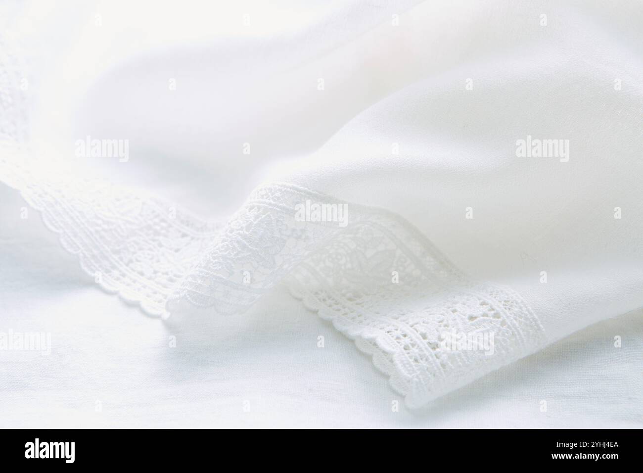 White Cloth With Lace Stock Photo - Alamy