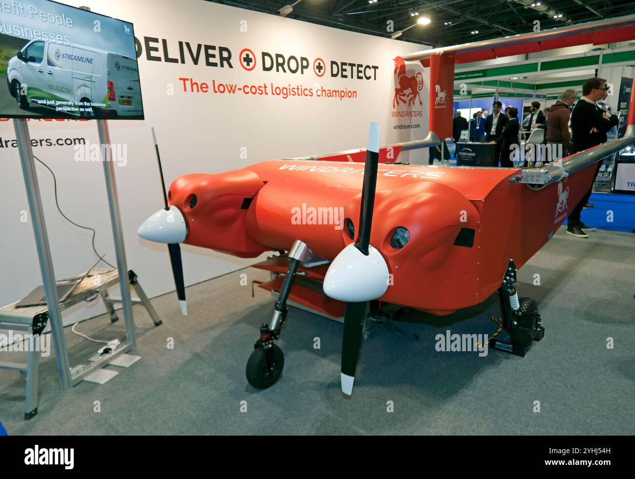 View of the Windracers Stand at Drone X, 2004. Showing one of their ...