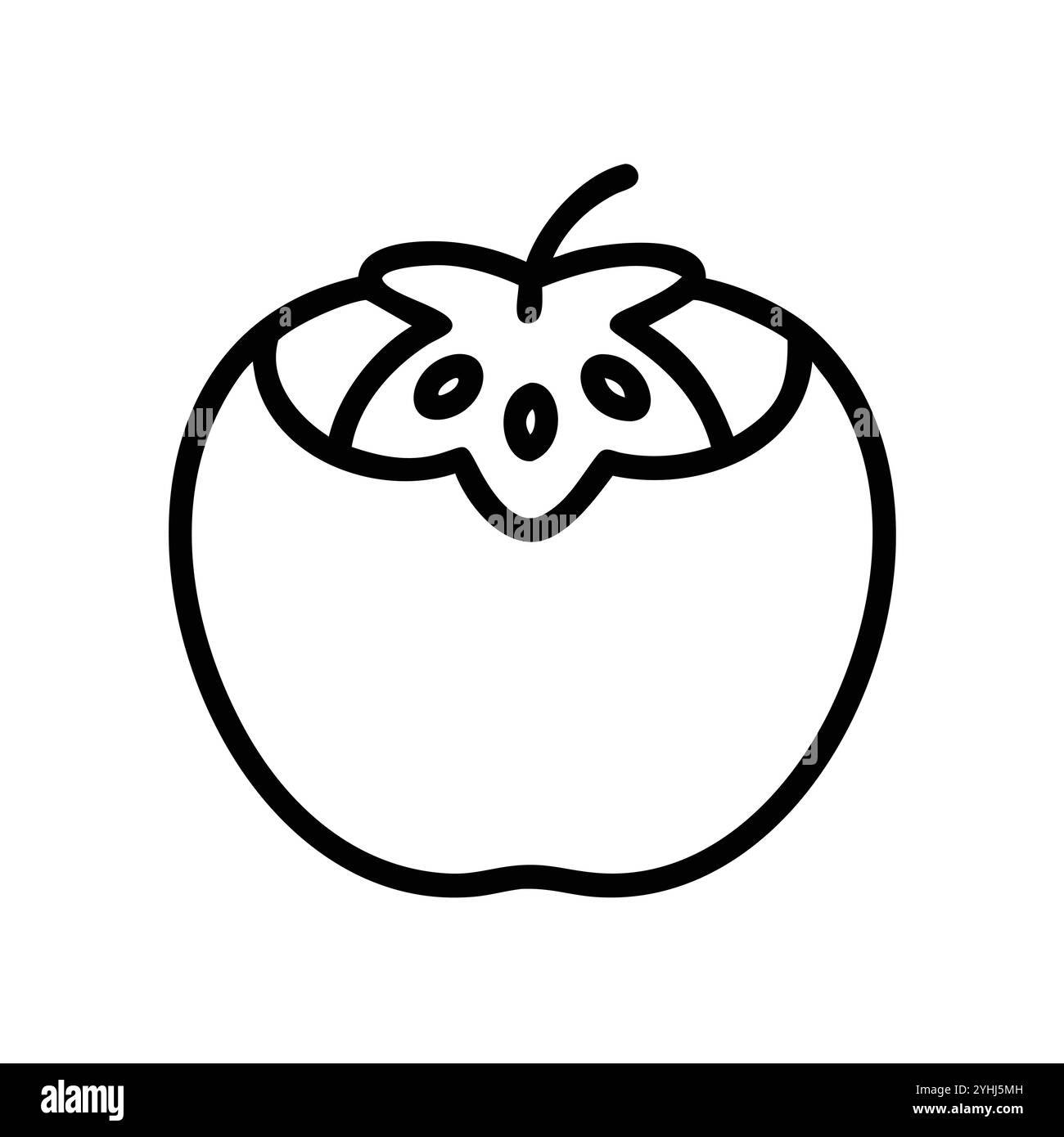 simple vector illustration of a persimmon, in a simple and clean style ...