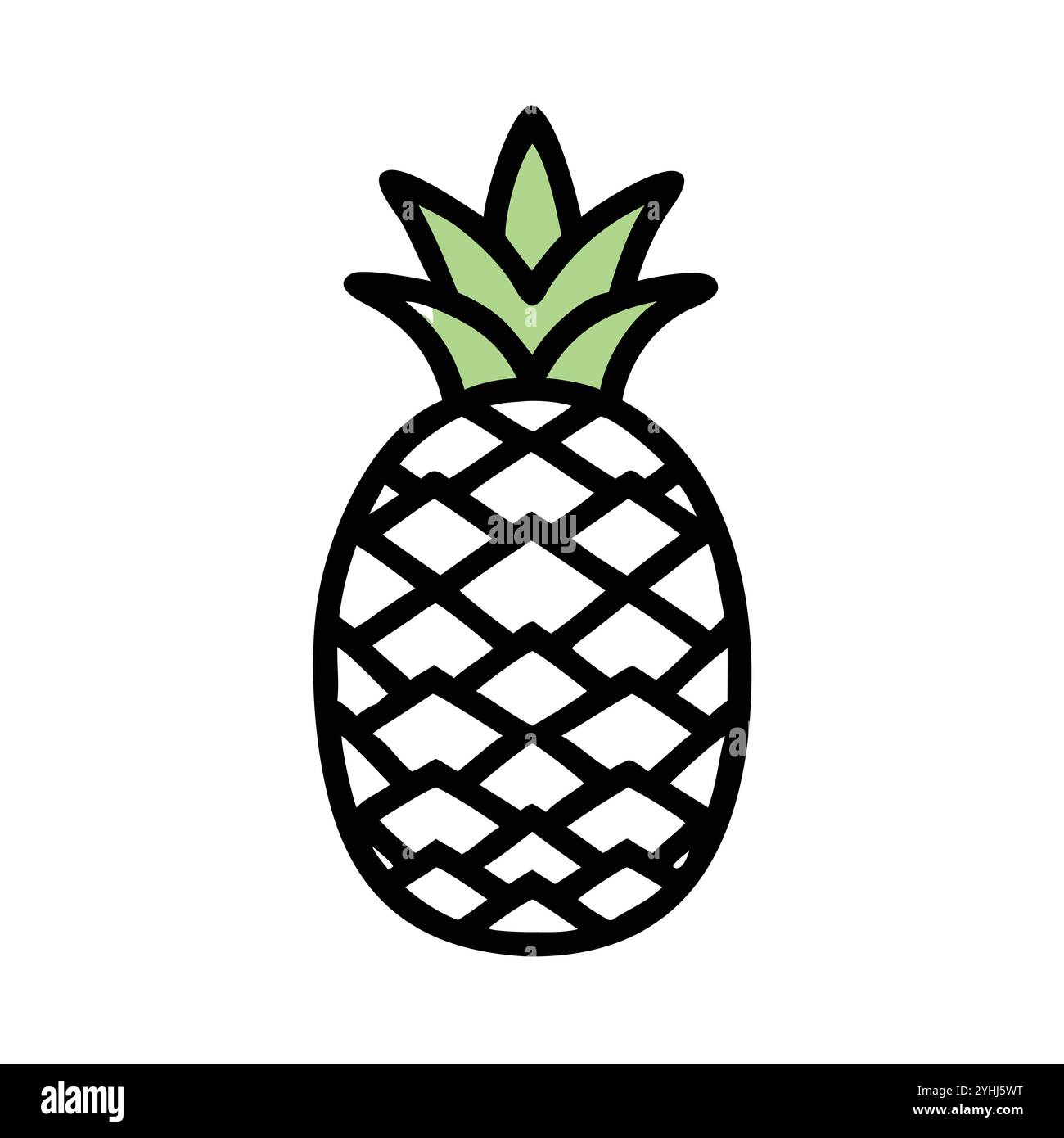 simple vector illustration of a pineapple, in a simple and clean style ...
