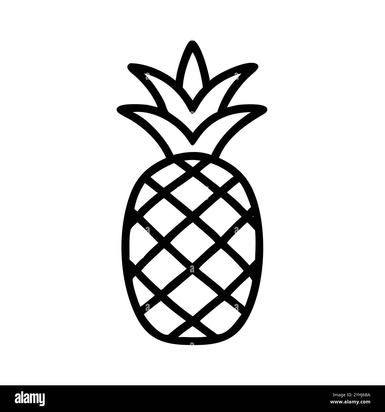 simple vector illustration of a pineapple, in a simple and clean style ...