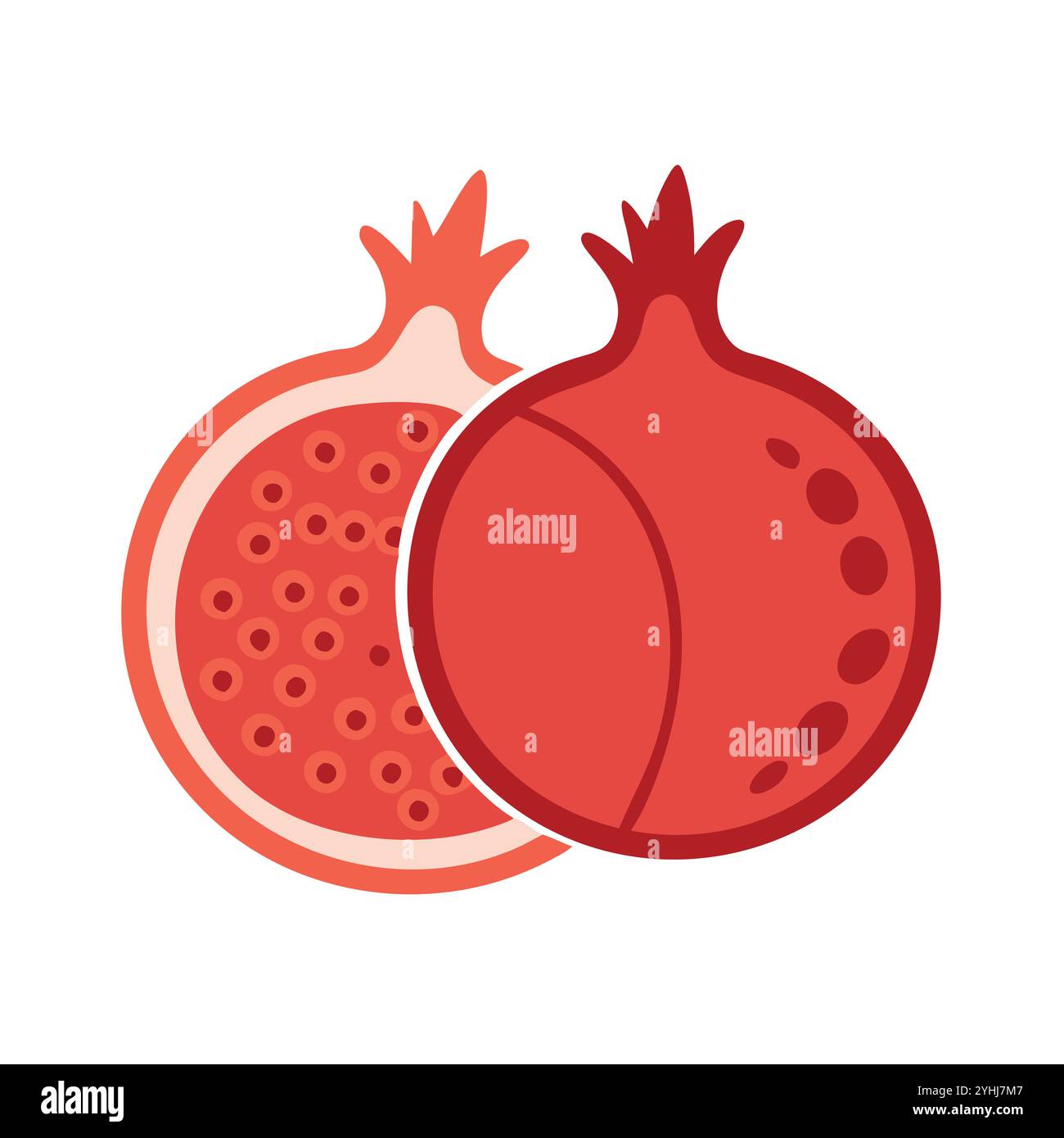 simple vector illustration of a pomegranate, in a simple and clean ...
