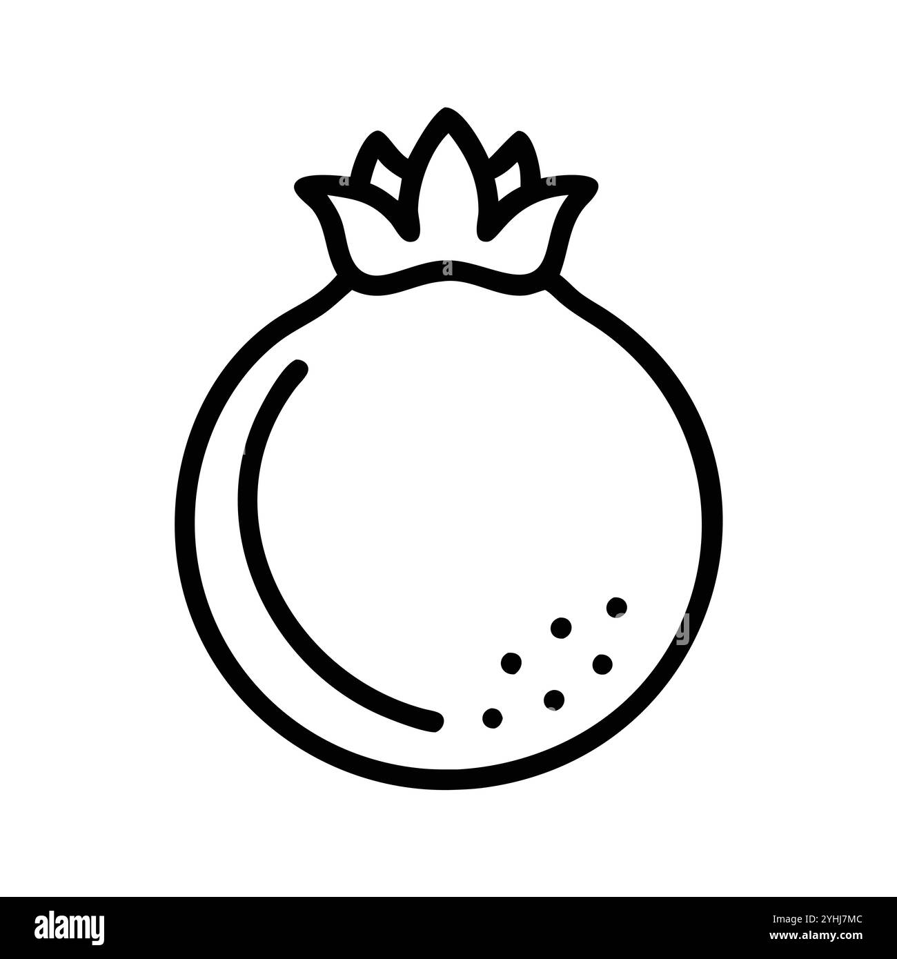 simple vector illustration of a pomegranate, in a simple and clean ...