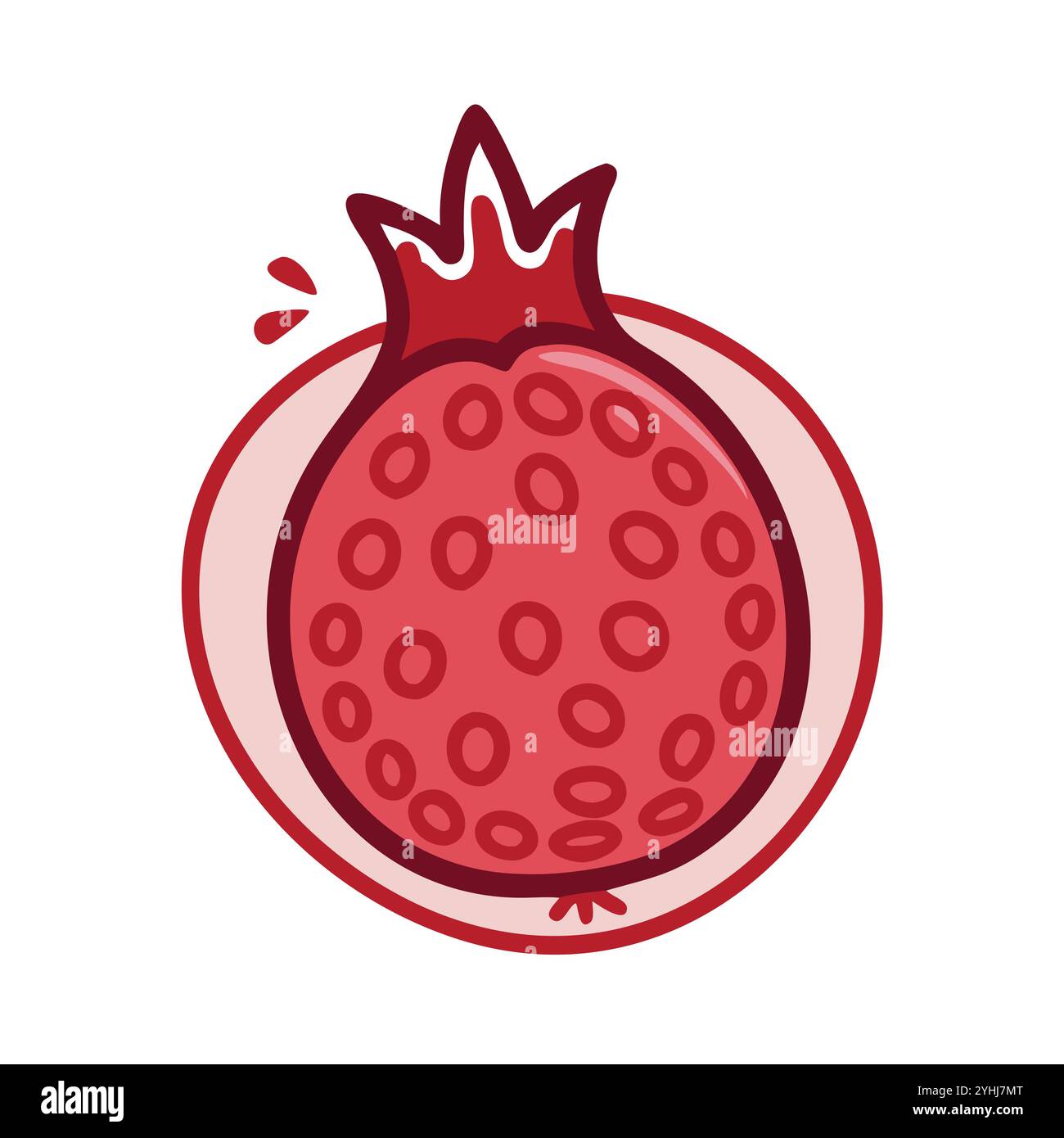 simple vector illustration of a pomegranate, in a simple and clean ...