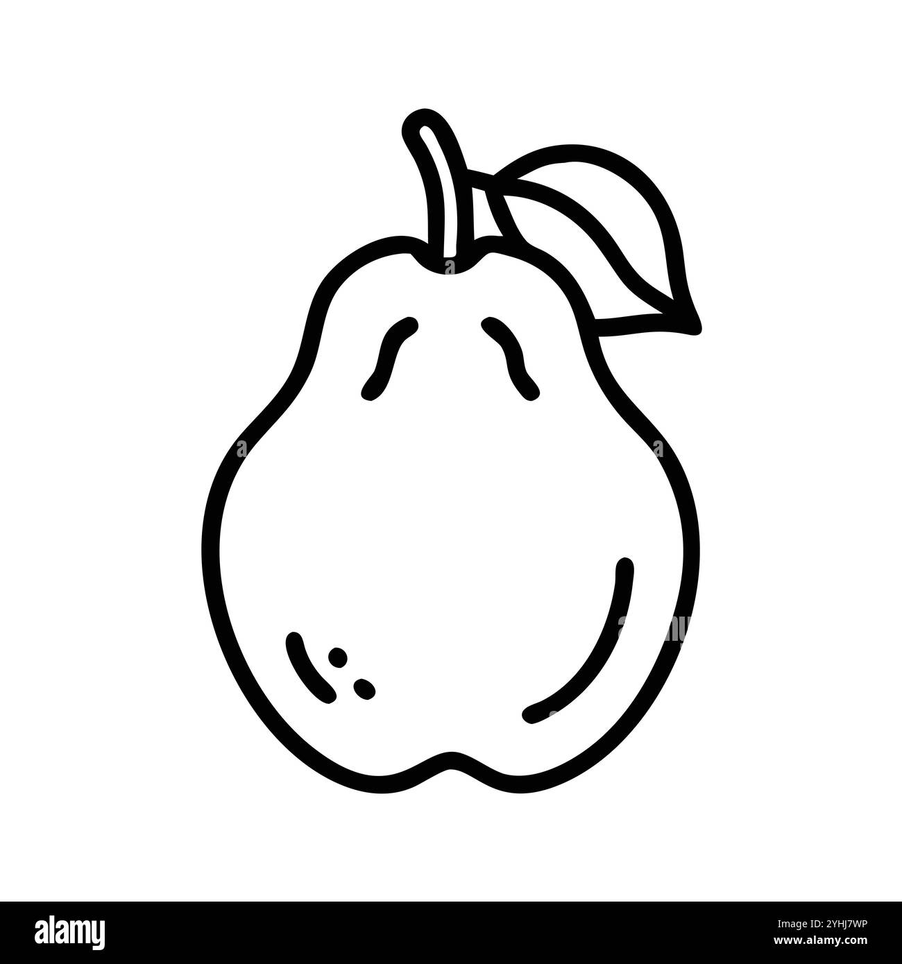 simple vector illustration of a quince, in a simple and clean style ...