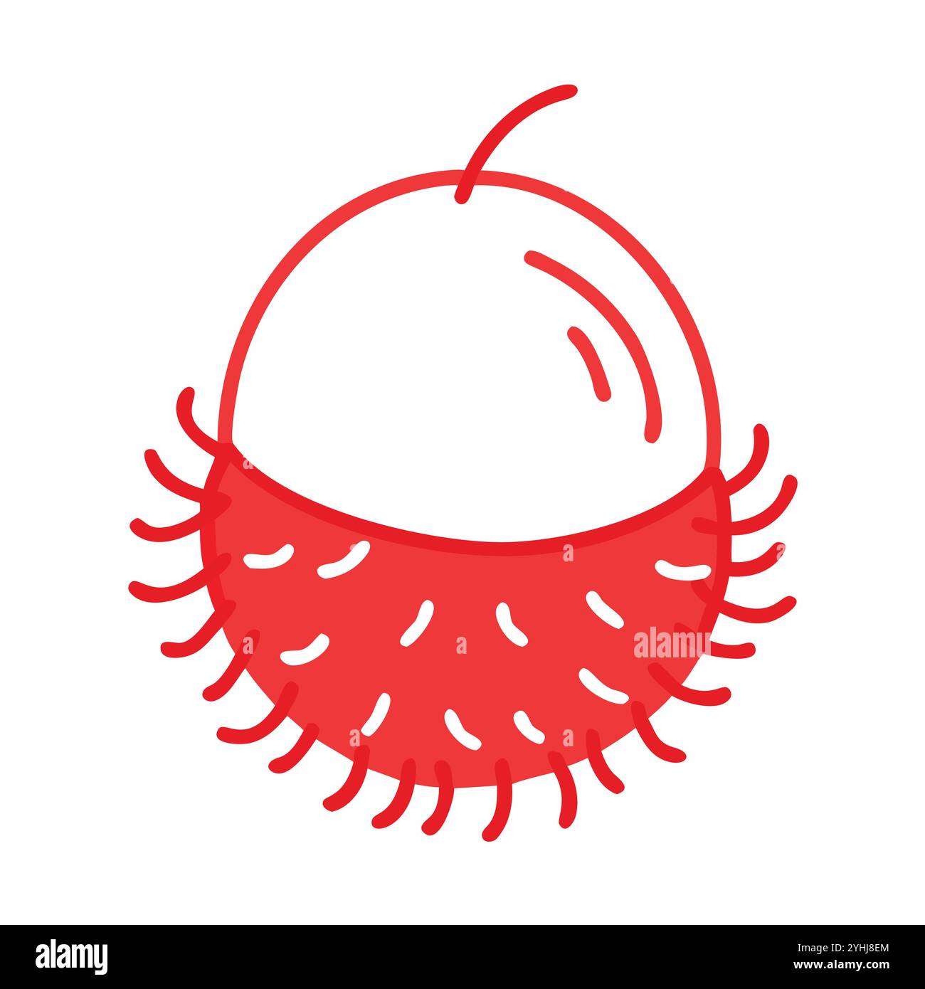 simple vector illustration of a rambutan, in a simple and clean style ...