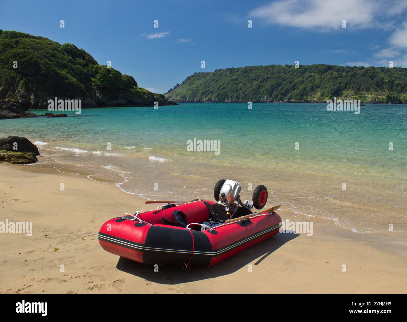 Red Boat on Beach Stock Photo - Alamy