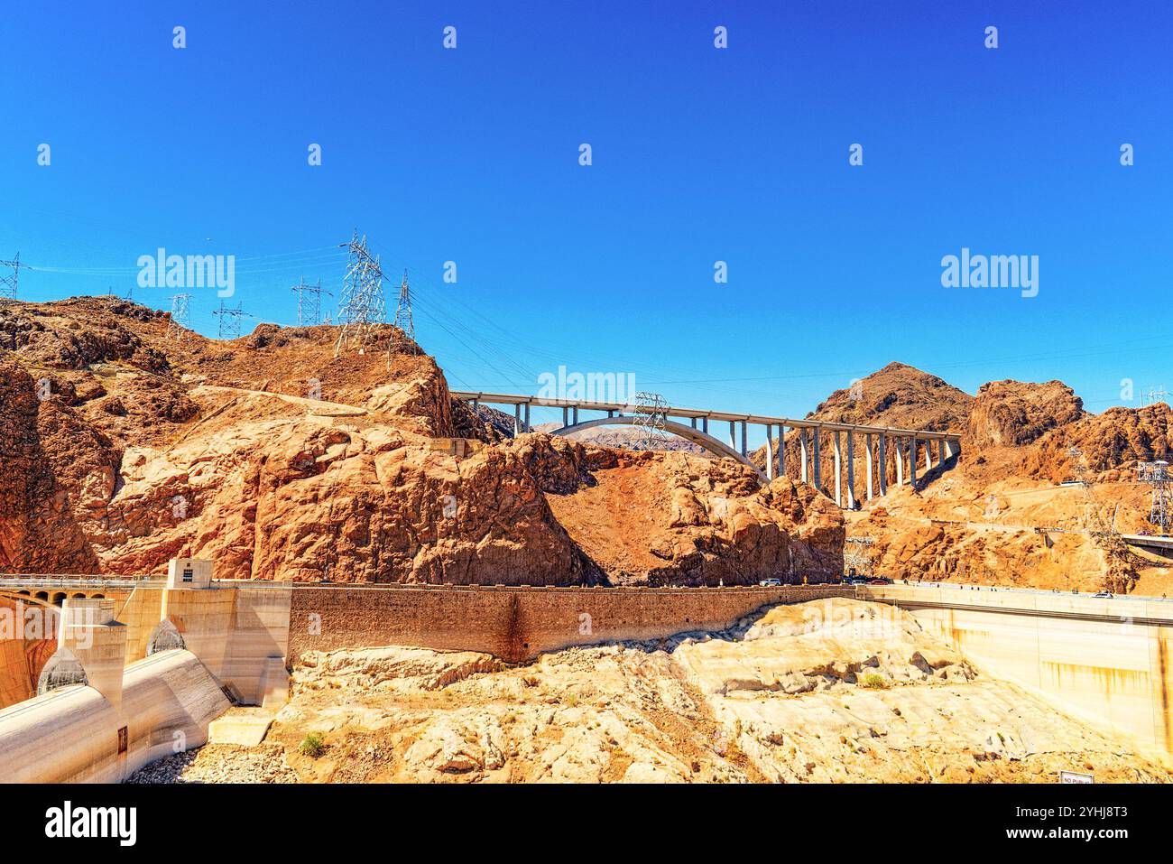 Famous and amazing Hoover Dam at Lake Mead, Nevada and Arizona Border ...