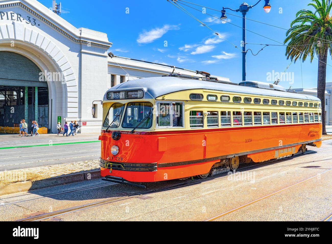 San Francisco, California, USA - September 09, 2018: Famous city trams ...