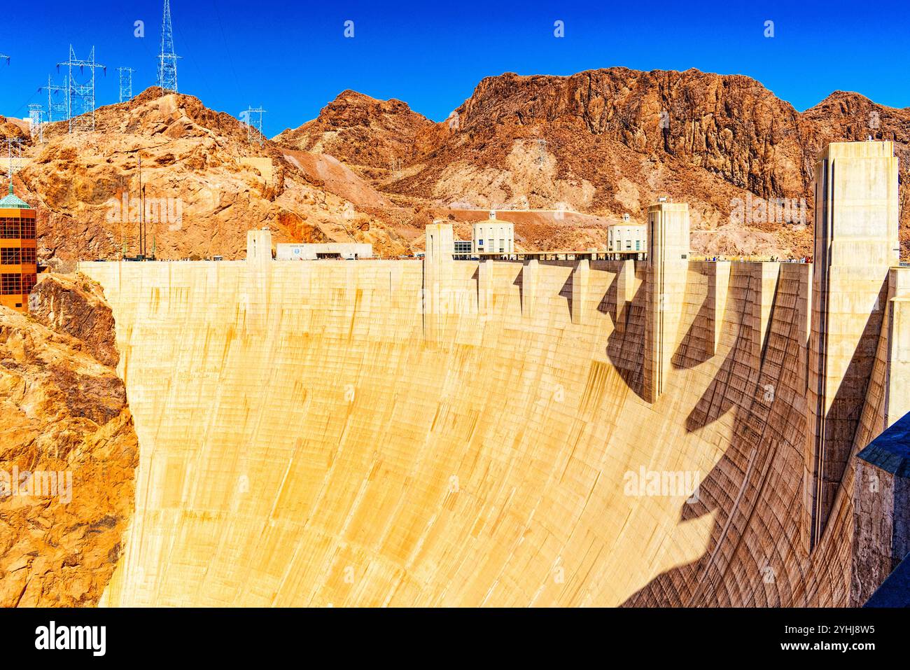 Famous and amazing Hoover Dam at Lake Mead, Nevada and Arizona Border ...
