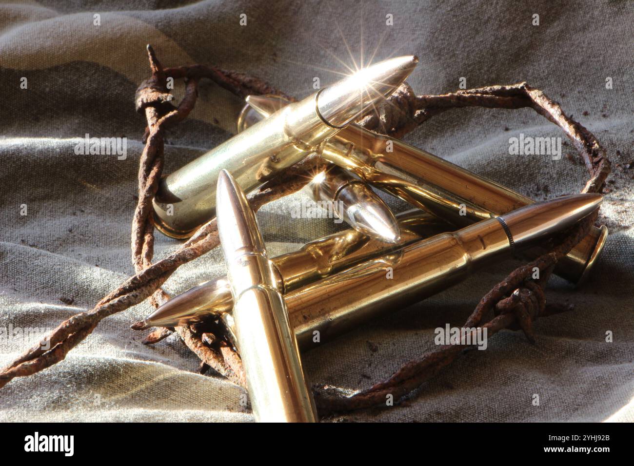 Bullets and Barbed Wire Stock Photo - Alamy