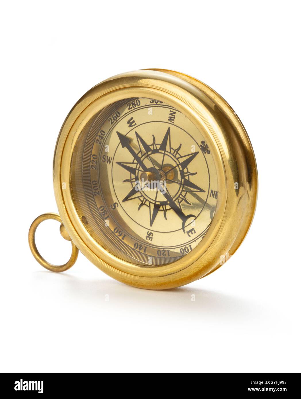 Antique brass compass on map hi-res stock photography and images - Alamy