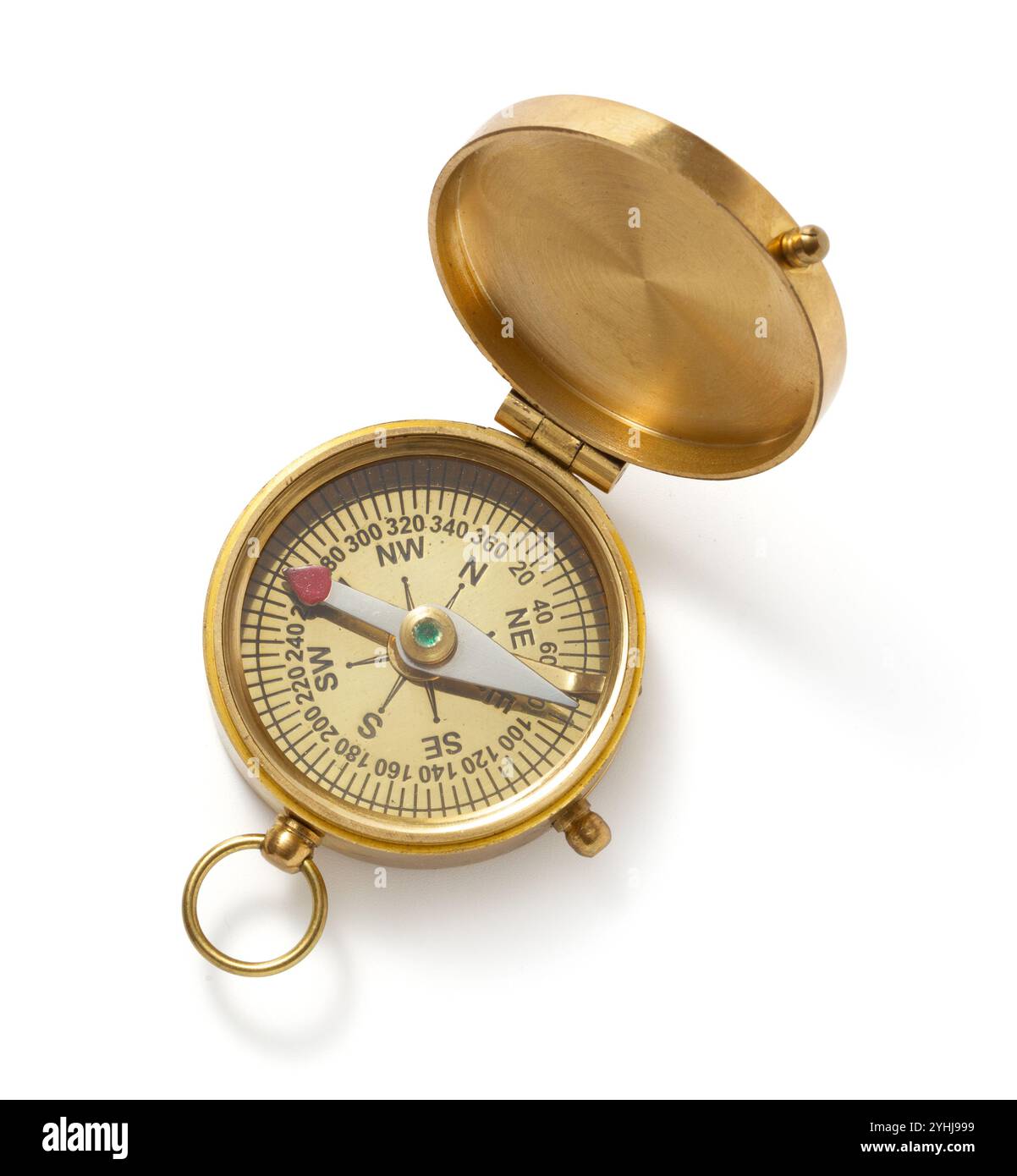 Antique brass compass on map hi-res stock photography and images - Alamy