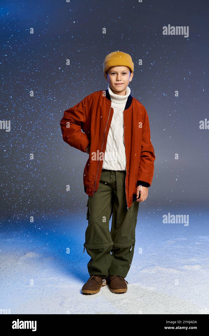 Boy winter pose hi-res stock photography and images - Alamy