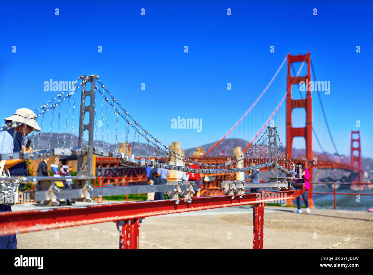 Panorama of the Gold Gate Bridge and the modem miniatur Golden Gate ...