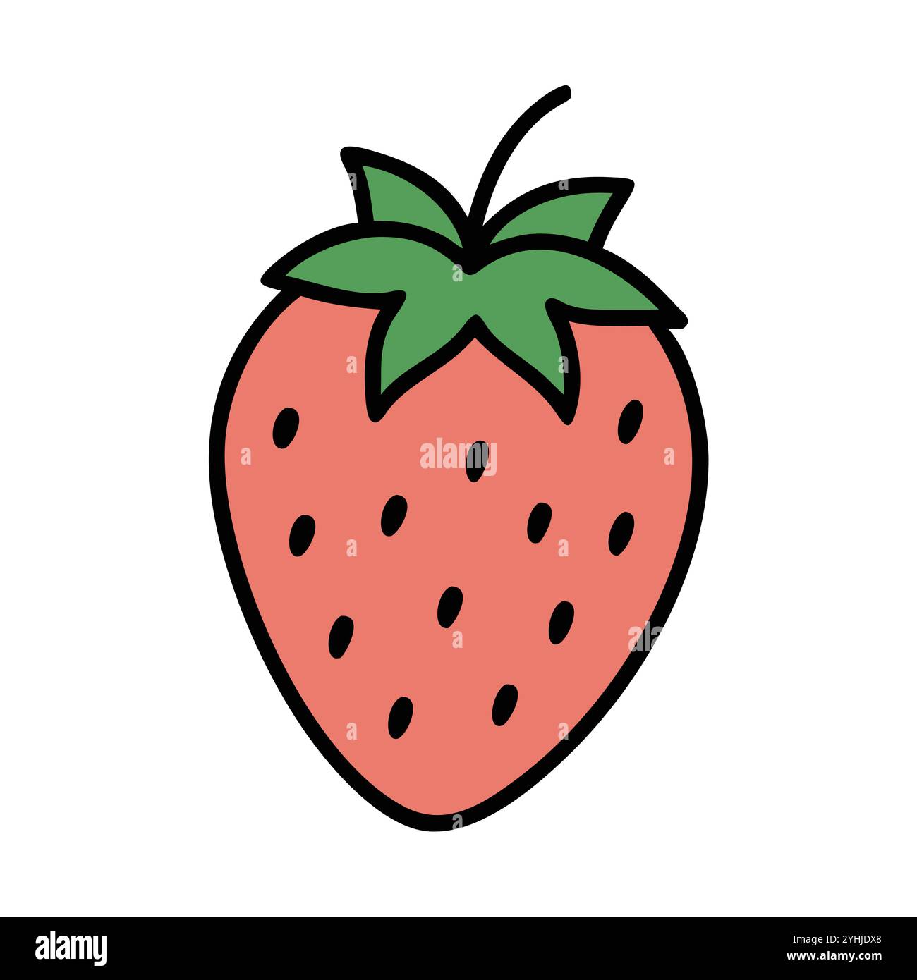 simple vector illustration of a strawberry, in a simple and clean style ...