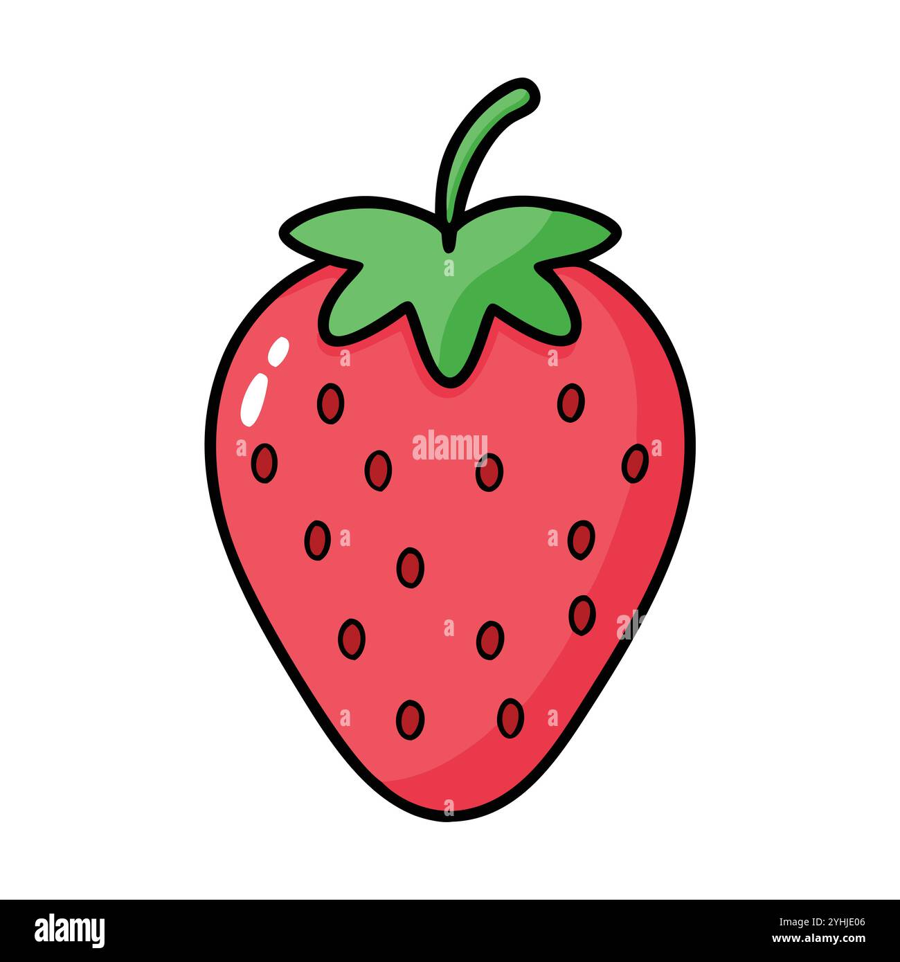 simple vector illustration of a strawberry, in a simple and clean style ...