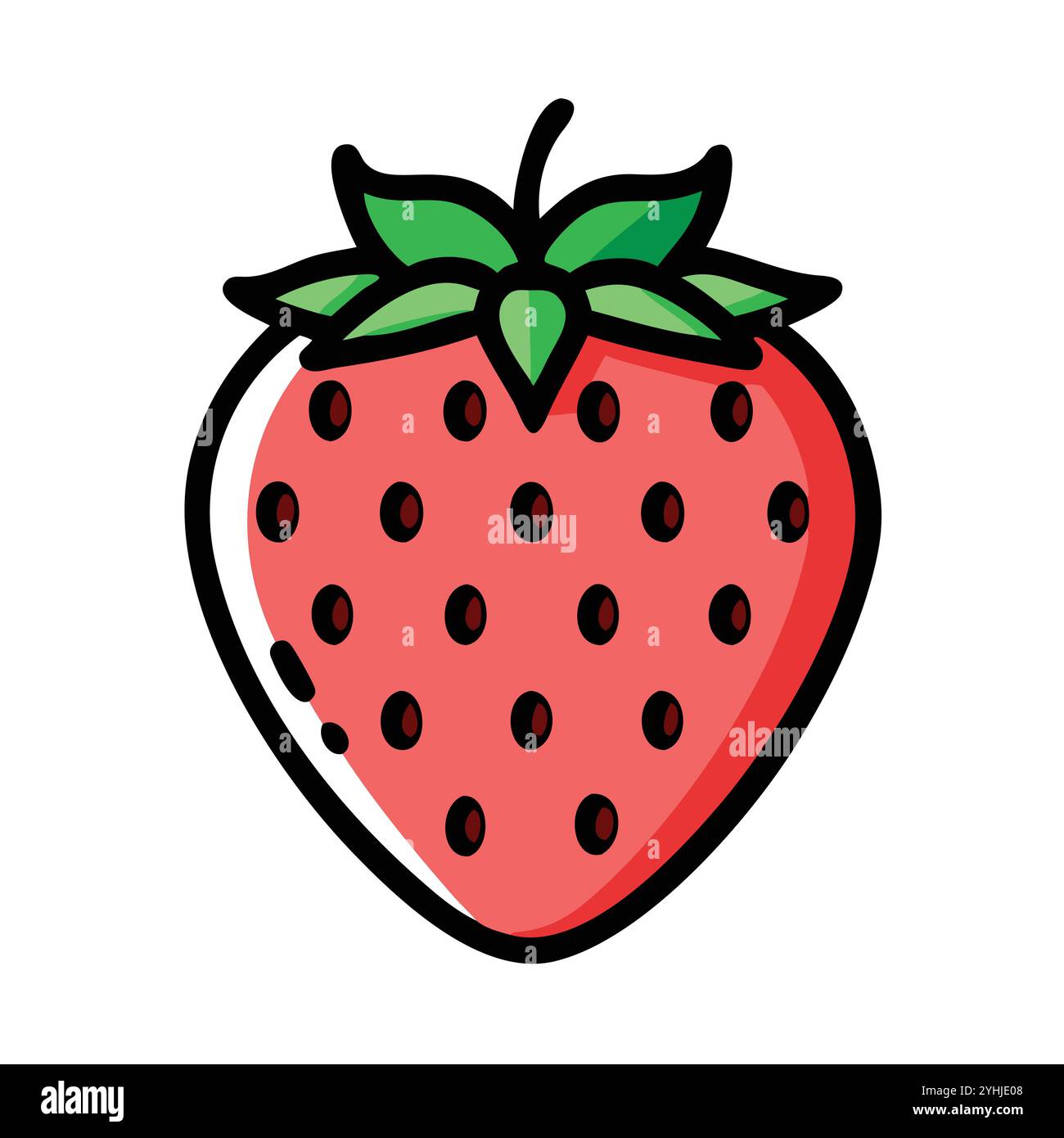 simple vector illustration of a strawberry, in a simple and clean style ...