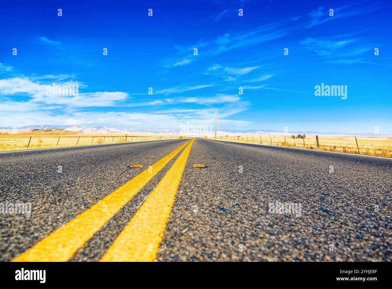 Endless American asphalt roads in Arizona state. USA Stock Photo - Alamy