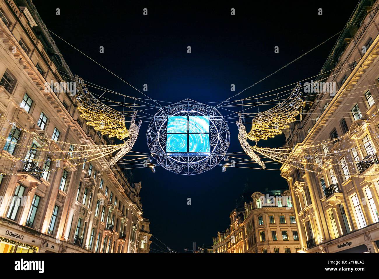 Angels Christmas lights on Regent Street, London, UK Stock Photo - Alamy