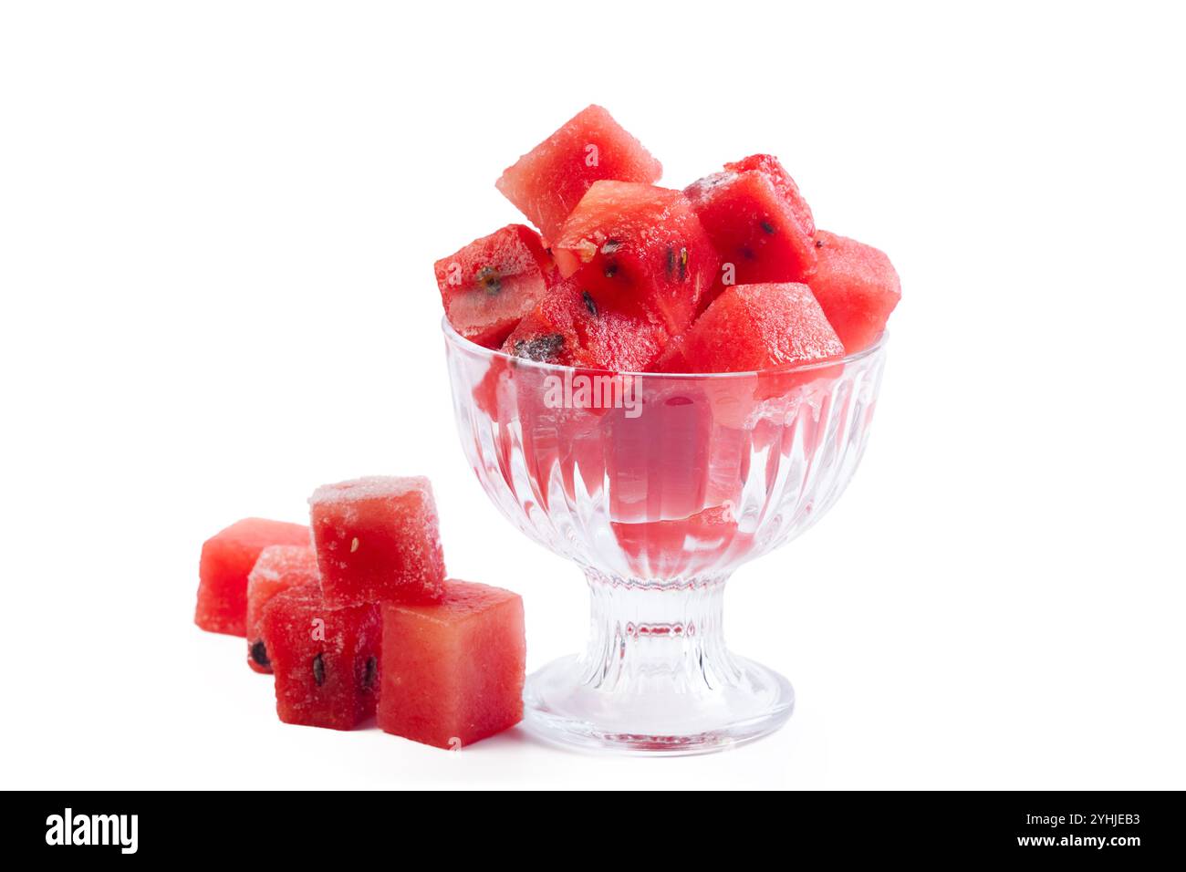 Watermelon fruit cube slice Stock Photo - Alamy